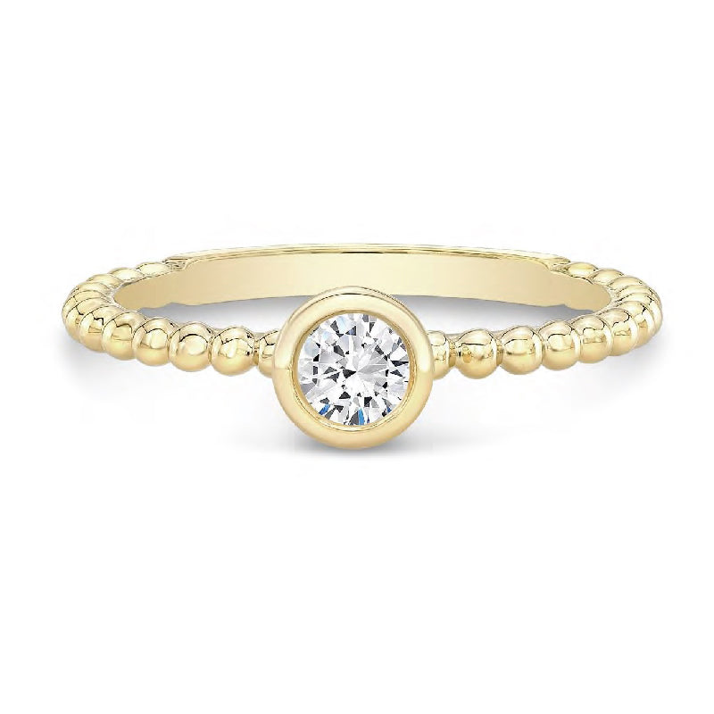 De Beers Forevermark Stackable Ring Bezel Diamond Shank – Fey & CO.
